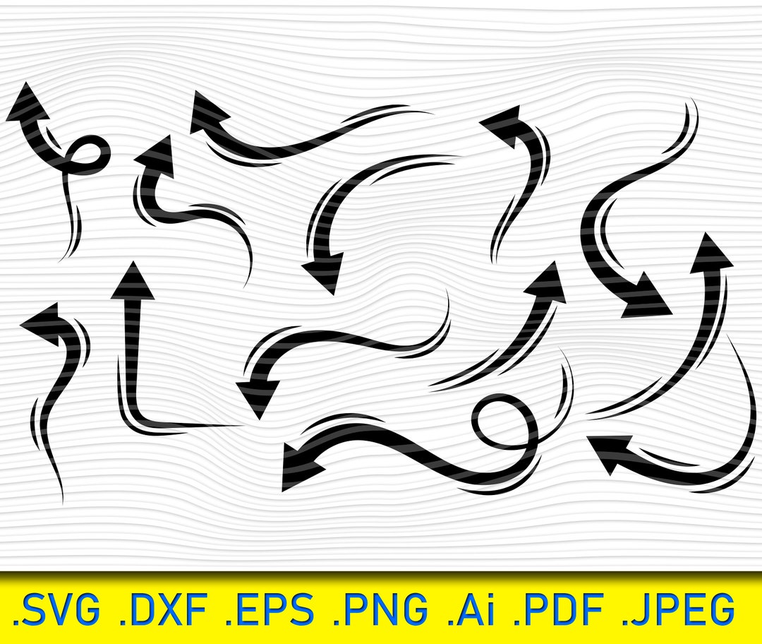 Vector Line Arrows Set. Line Art Arrows Svg.order Svg, Hand Drawn Line ...