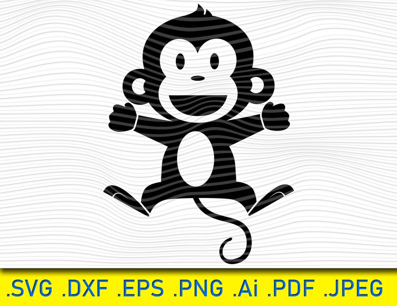 Happy Monkey Monkey Svg Animals Svg Monkey Clipart Monkey - Etsy