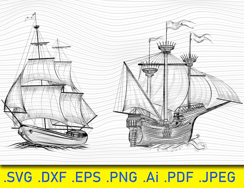 Ship SVG Bundle Ship SVG Sailing Ships Clipart Ship Cut - Etsy