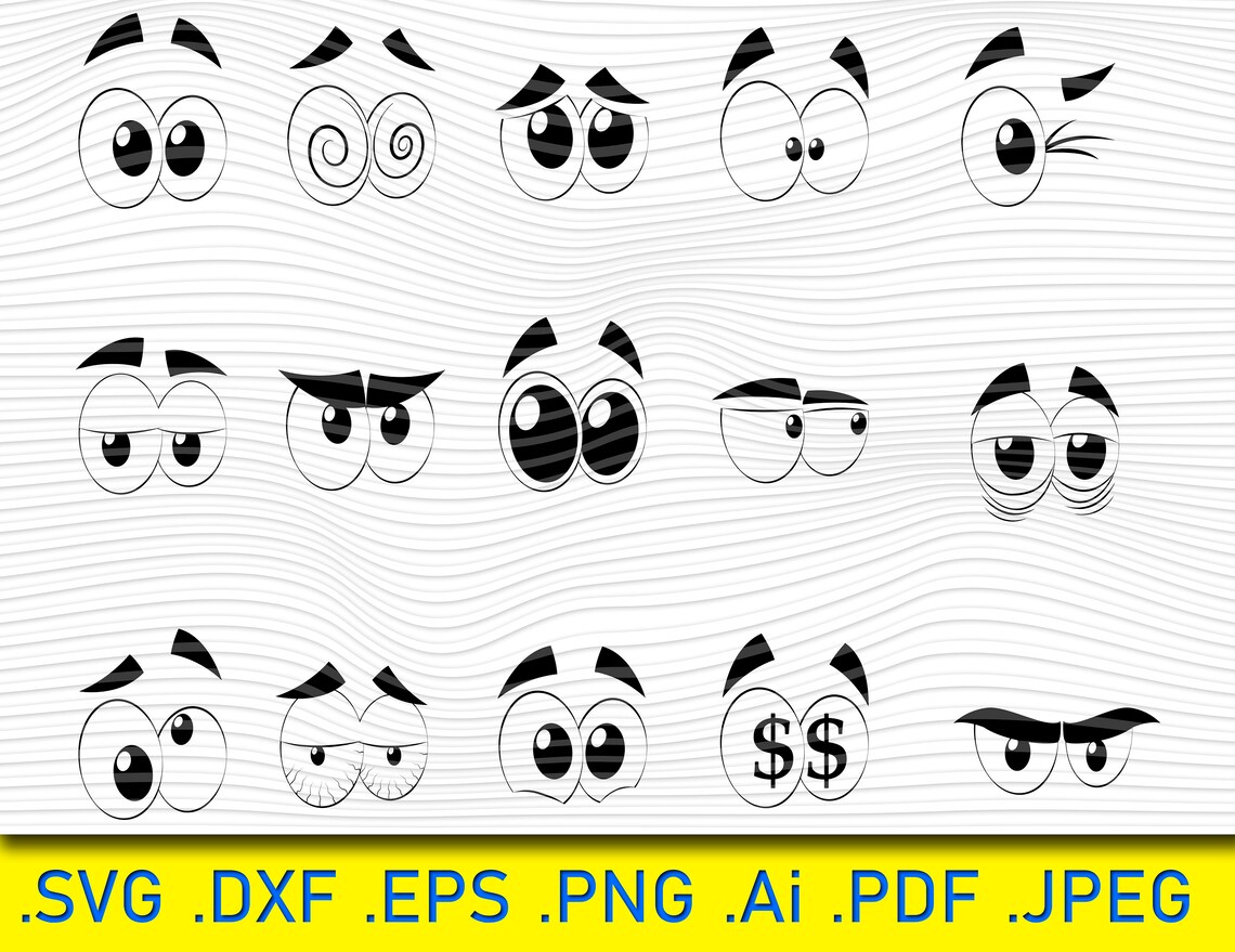 15 Eyes Svg Bundle Emoji Eyes Svg Emoticon Svg Face Svg - Etsy