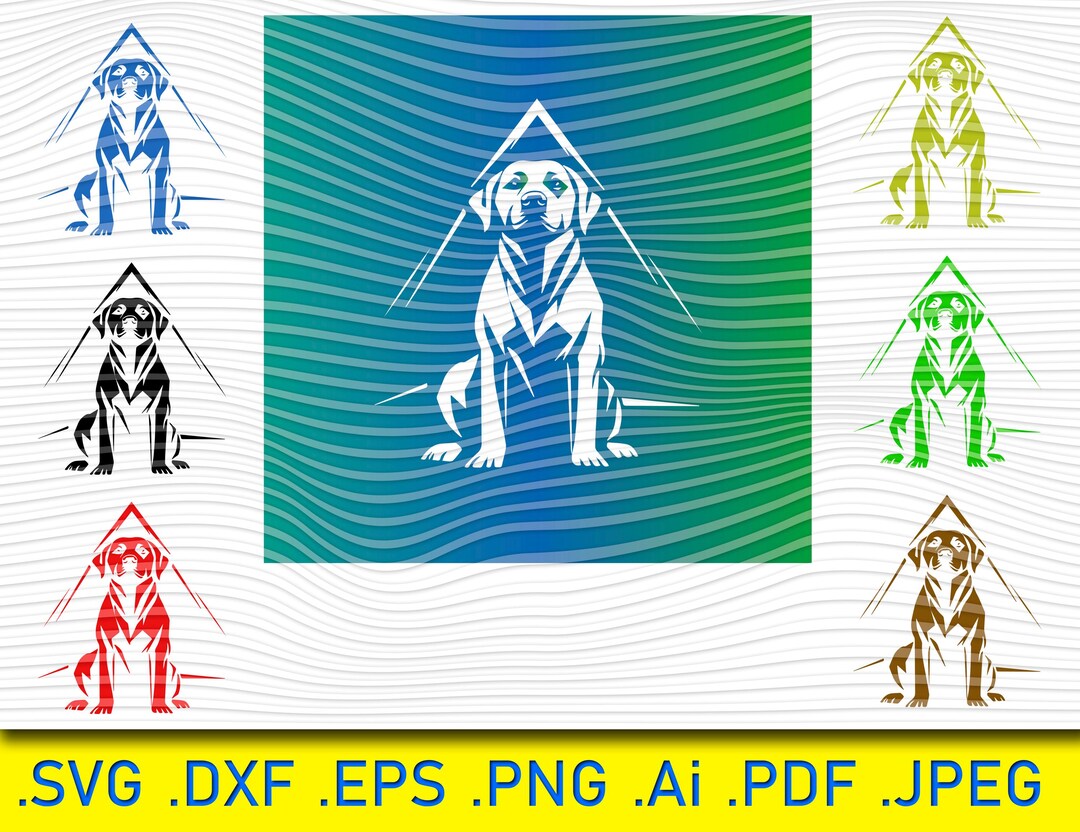 7 Dogs Vector Arts Bundle, Sitting Dogs and Mounatin Behind, Animals ...