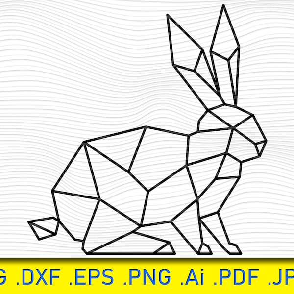 Geometric Rabbit - Etsy