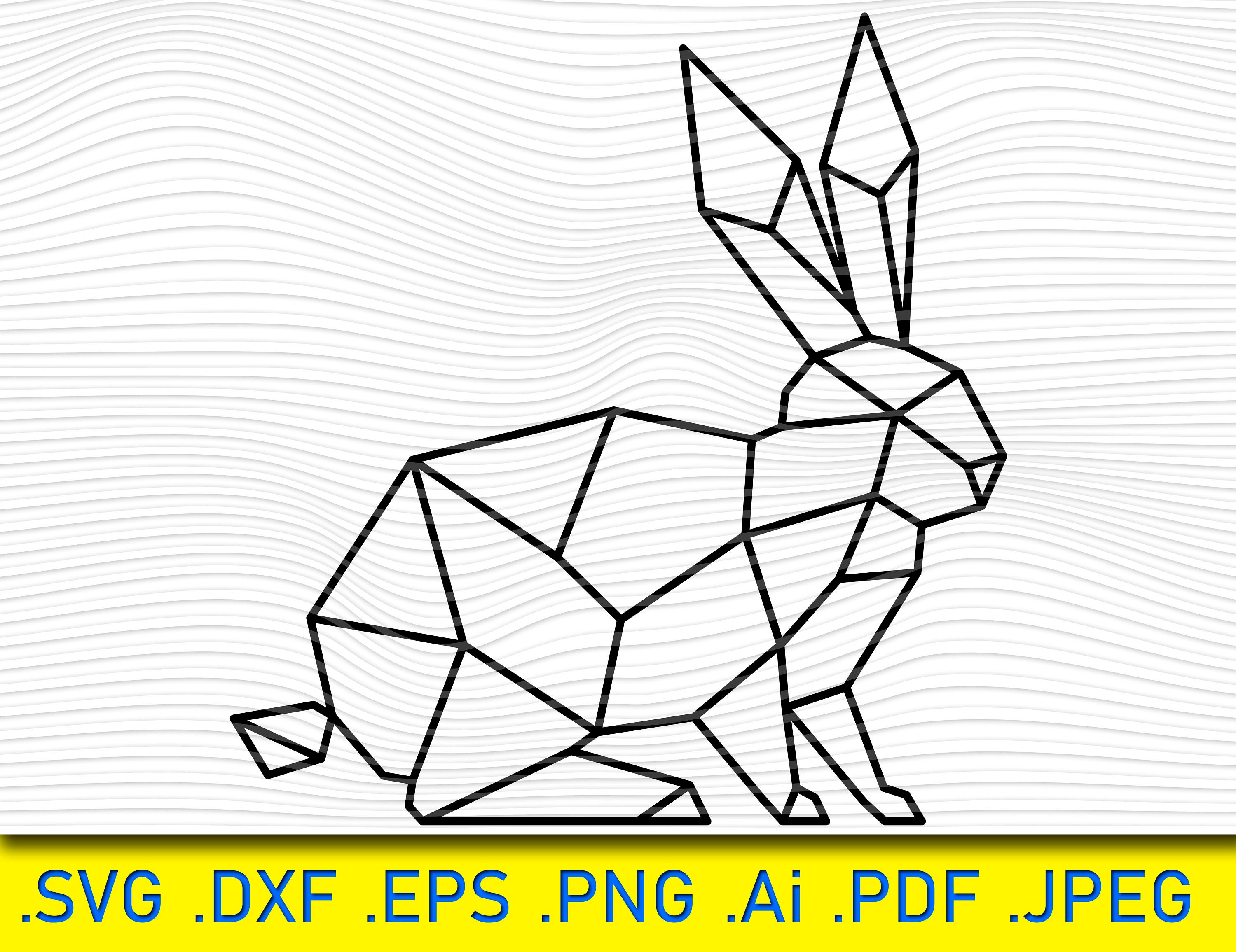 Geometric Rabbit Hare Bunny Geometric Bunny SVG Easter - Etsy