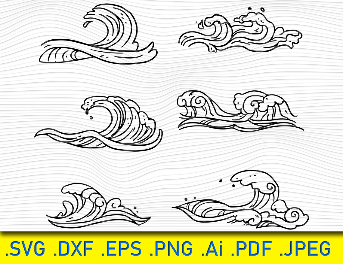 Wave Svg Wave Svg Bundle Wave Cut File Wave Svg Cut File | Etsy
