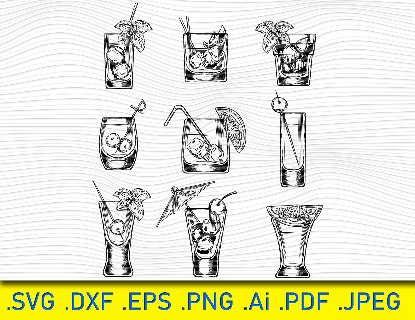 Cocktail Bundle Svg,cocktail Svg,cocktails Svg,alcohol Svg,cocktail ...