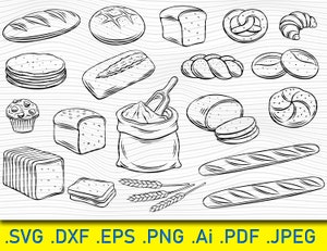 Baking SVG Clipart, Vector Bakery Clipart, Kitchen Tools, Baking ...