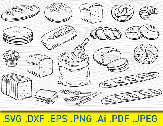 21 Bread svg Bakery elements kitchen svg silhouette Bakery | Etsy