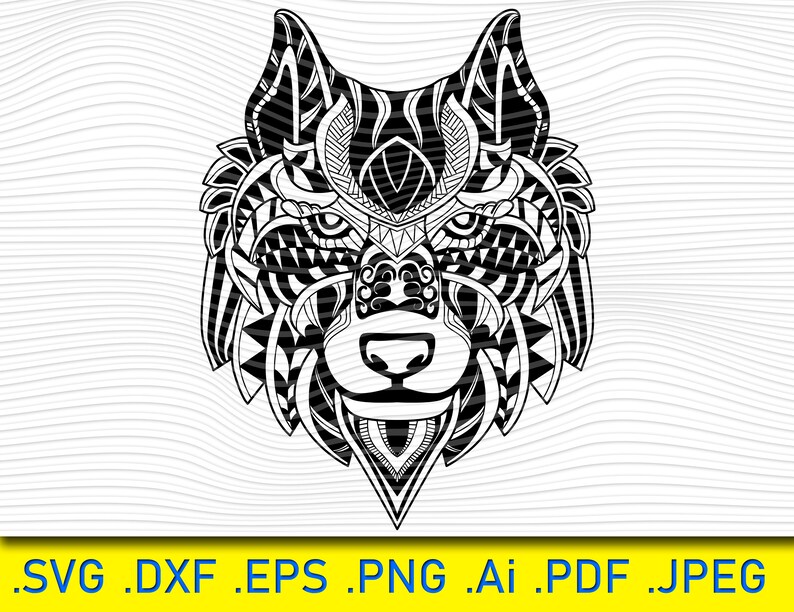 15 Wolf Ethnic Style Zentangle Svg Wolf Boho Svg Animal - Etsy
