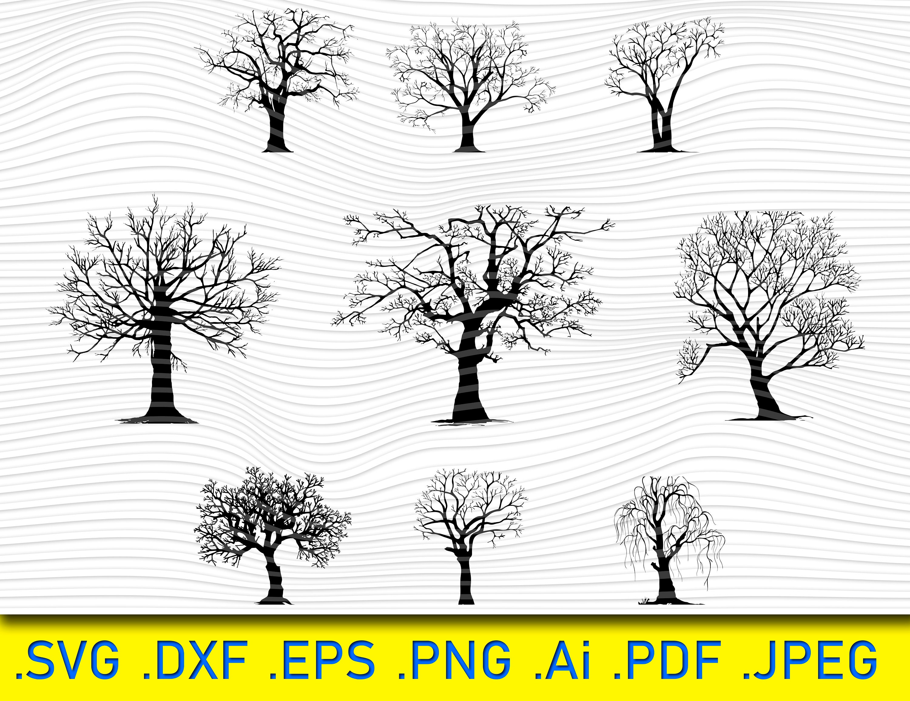 Baum Svg Baum Silhouette Baum Vektor Baum Clipart Baum des - Etsy.de