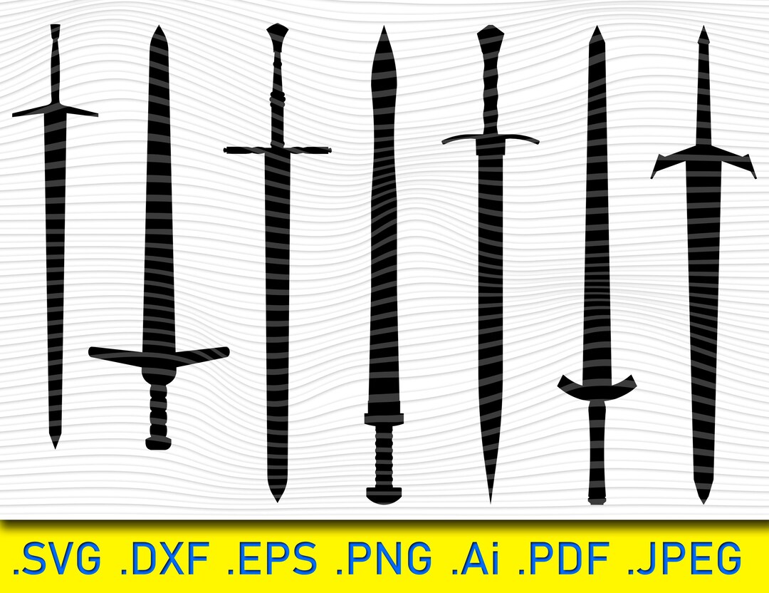 Sword Bundle Svg,sword Svg,sword Vector,sword Silhouette,weapon Svg ...