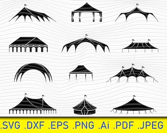 Awning or Canopy Overhand Vector Clipart Set / Outline, Silhouette ...