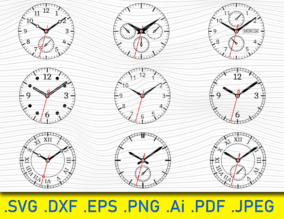 Clock SVG Bundle, Watch SVG, Clock Clipart, Cut Files for Silhouette ...