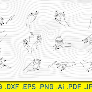 Manicure Tools Svg Nail Manicure Clipart Beauty Industry - Etsy