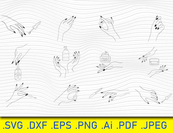 Manicure Tools Svg Nail Manicure Clipart Beauty Industry - Etsy