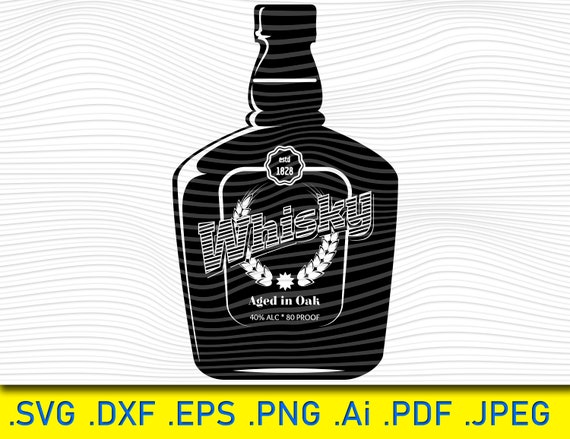 Retro Whisky Bottle Alcohol Svg Whiskey Svg Scotch Svg - Etsy