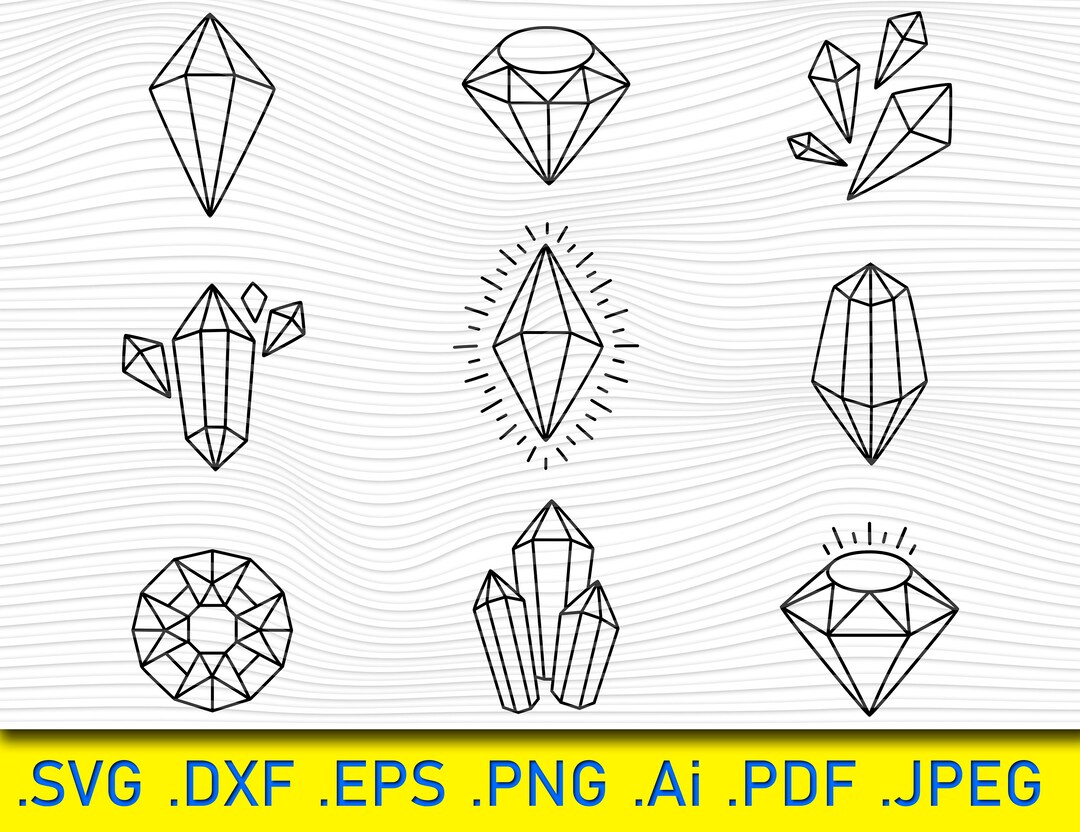 Gems SVG, Diamond SVG, Precious Stone, SVG Files for Silhouette, Cameo ...