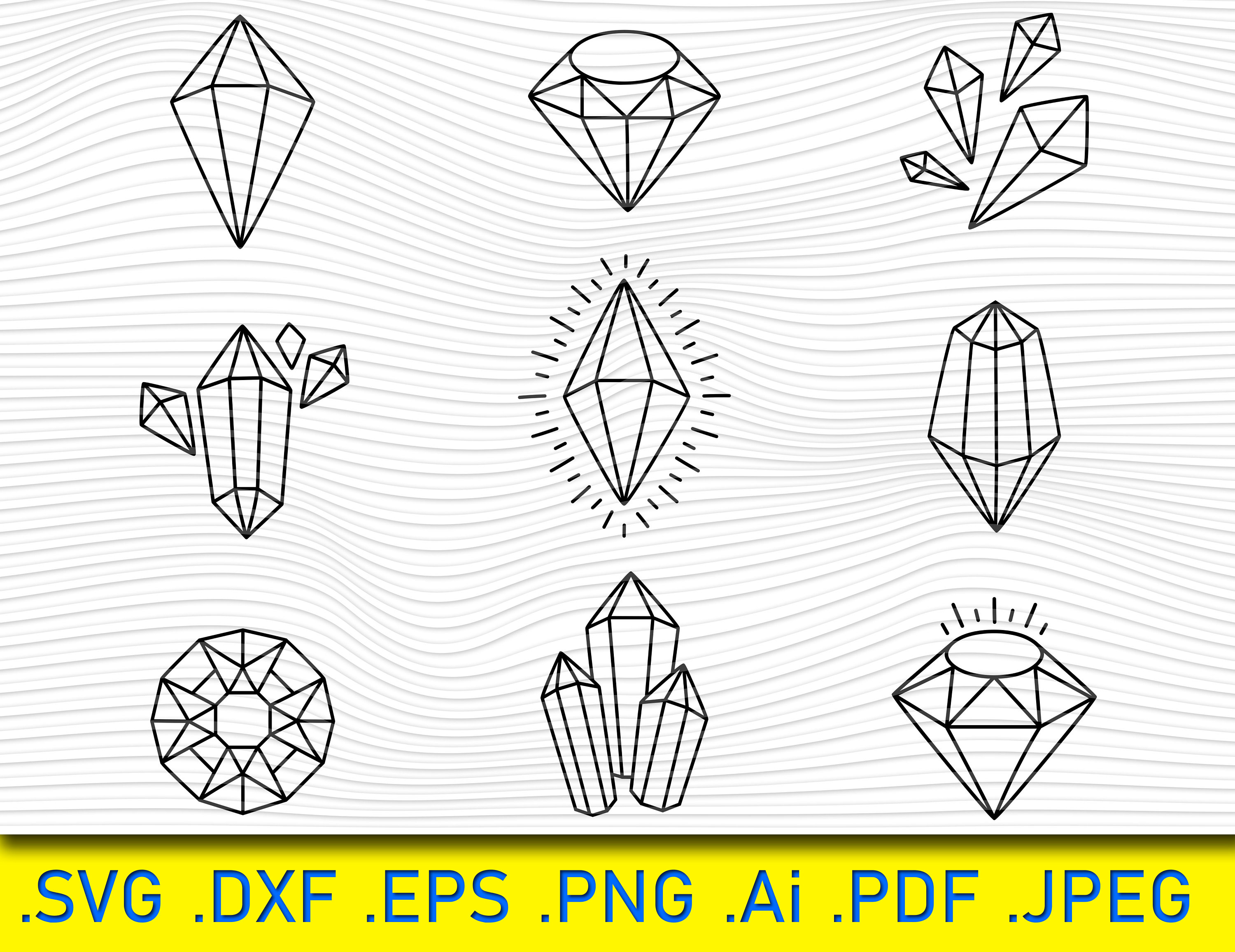 Gems SVG Diamond SVG Precious Stone SVG Files for - Etsy