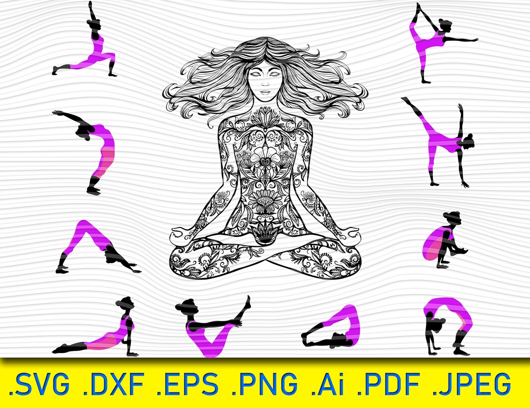 Yoga Pose Svg, Bundle, Yoga Svg, Mediation Svg,fitness Svg,yoga ...