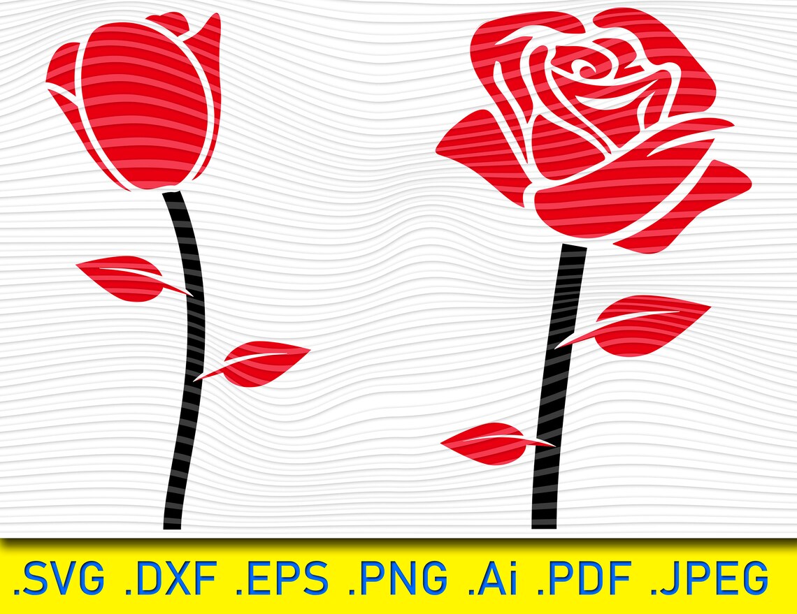 Roses Svg Red Rose Svg Flower Svg Rose PNG Cut File for - Etsy