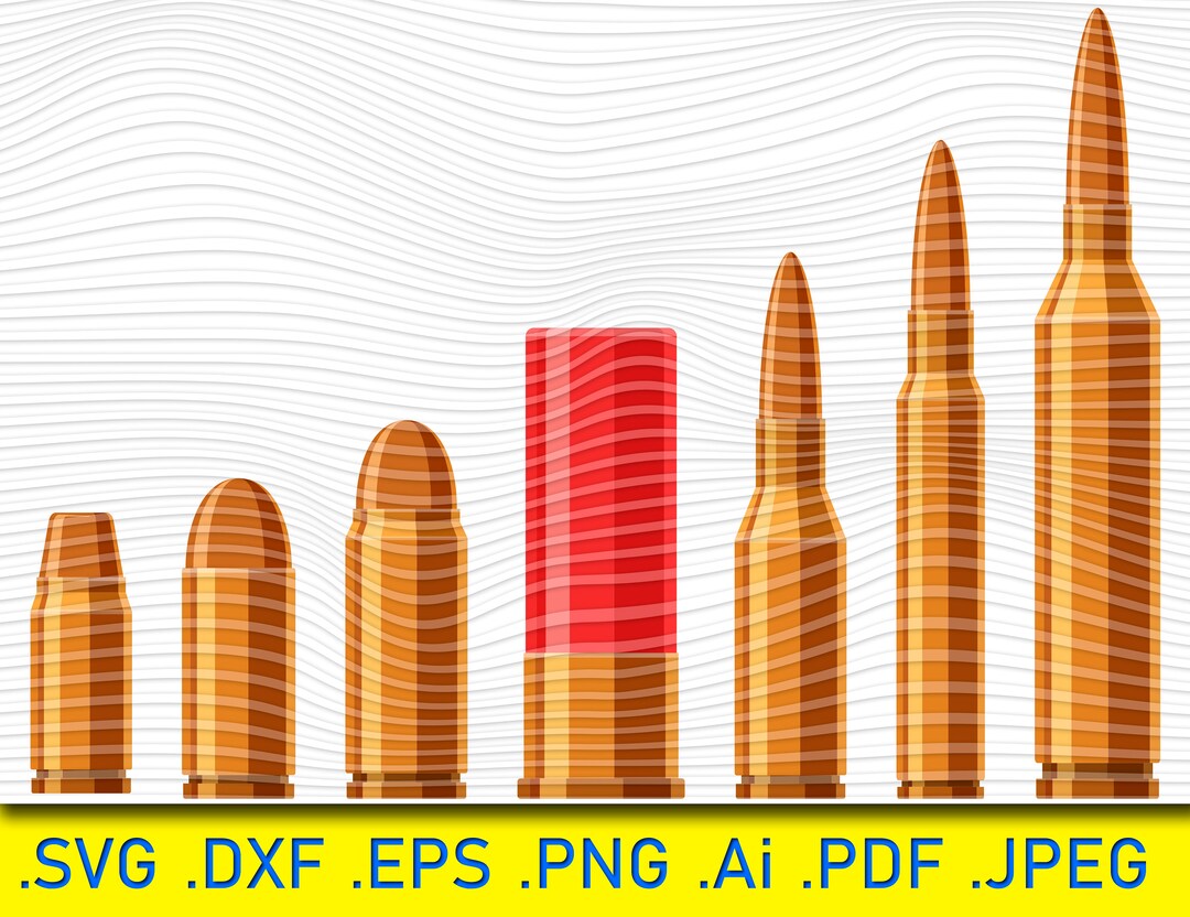 Bullet, Ammo, Gun, Bullets, Military,caliber Ammo, Clipart, Design, Svg ...