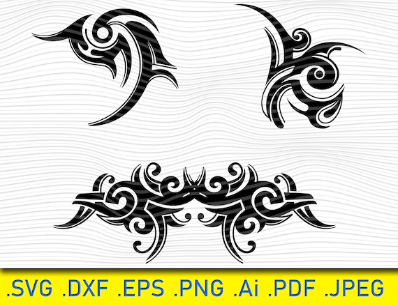 Tribal Tattoo SVG Tribal Swirl Art svg svg For Cricut | Etsy