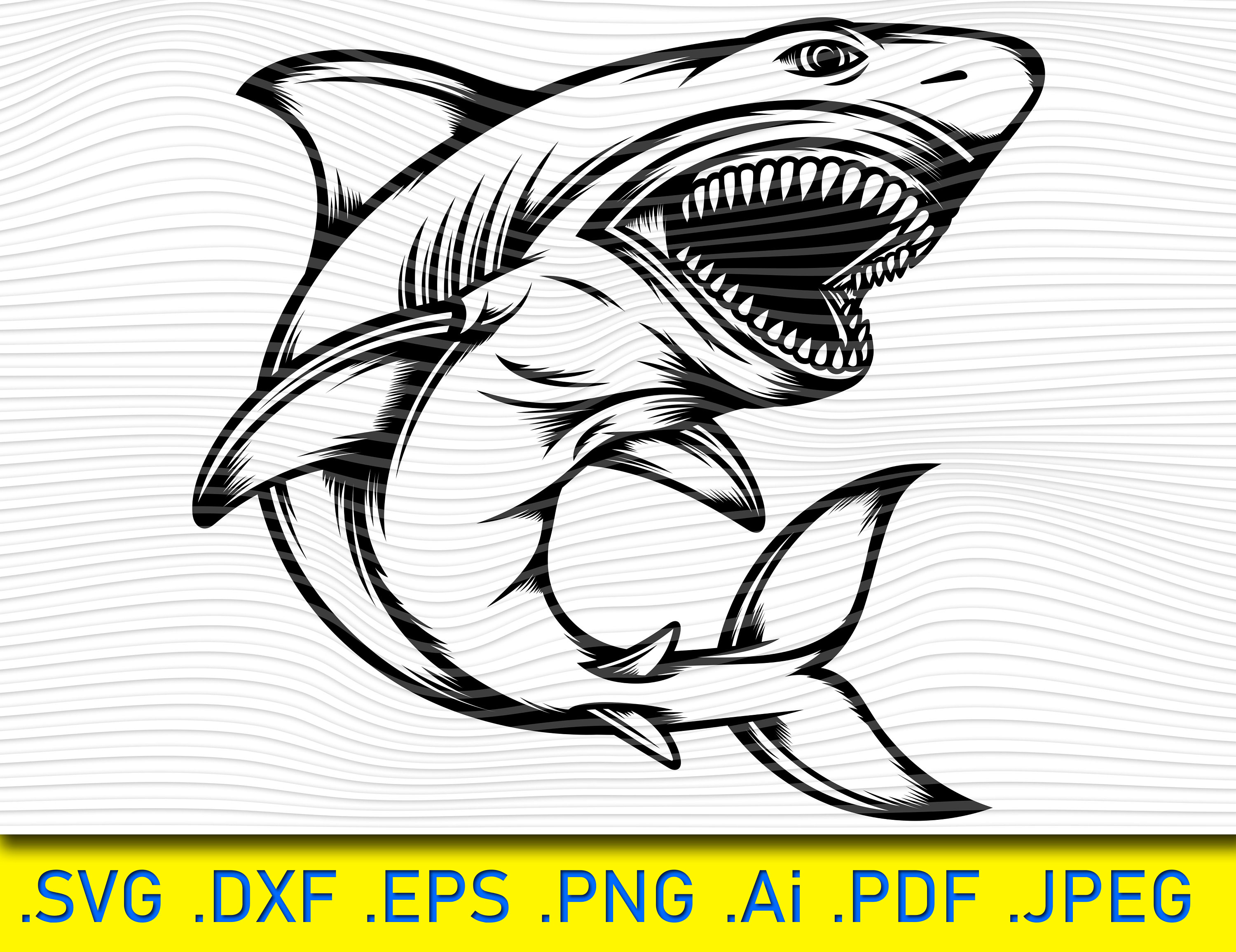 Shark Fish Svg, Shark Svg, Shark Silhouette, Sharks Bundle, Shark Cut ...