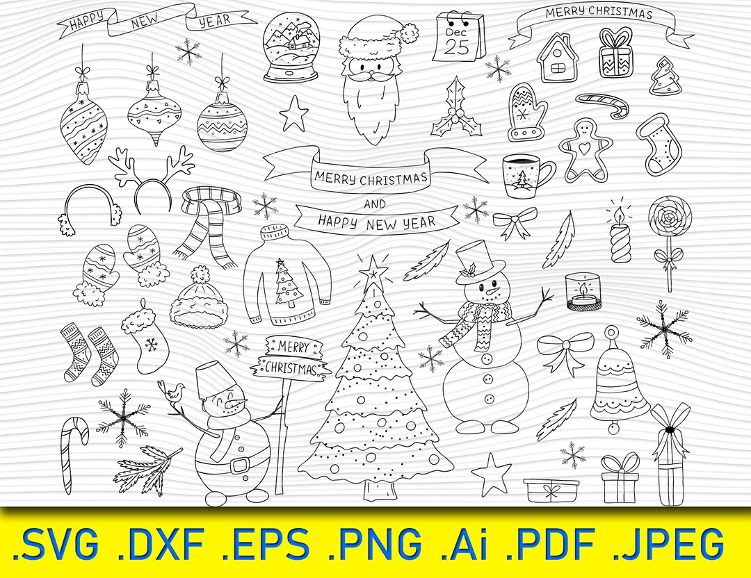 Christmas Elements SVG Christmas Decor Christmas Silhouette - Etsy