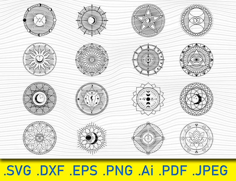 16 Witchcraft Circular Symbols Magical Spell Circle - Etsy