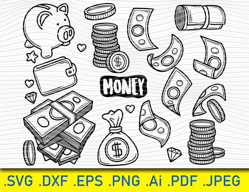 Money Bag With Dollar Sign Money Svg 23 Money Icon Svg Coin | Etsy