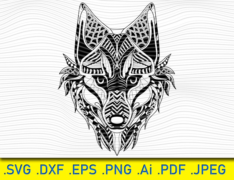 15 Wolf Ethnic Style Zentangle Svg Wolf Boho Svg Animal - Etsy
