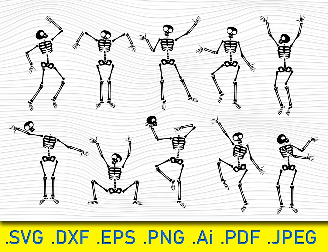 Skeletons Dance in Different Poses, Dancing Skeleton Svg, Funny Dance ...