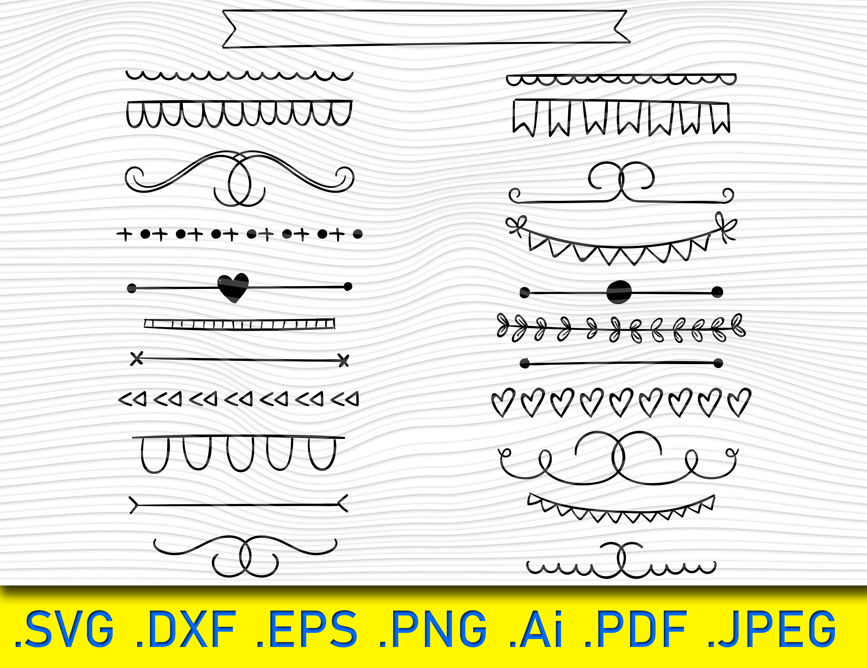 23 Dividers Bundle Svg Text Dividers Svg Flourish Svg | Etsy