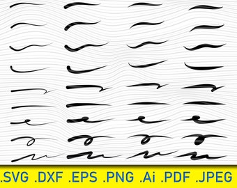 Paint brush swoop svg - Etsy België