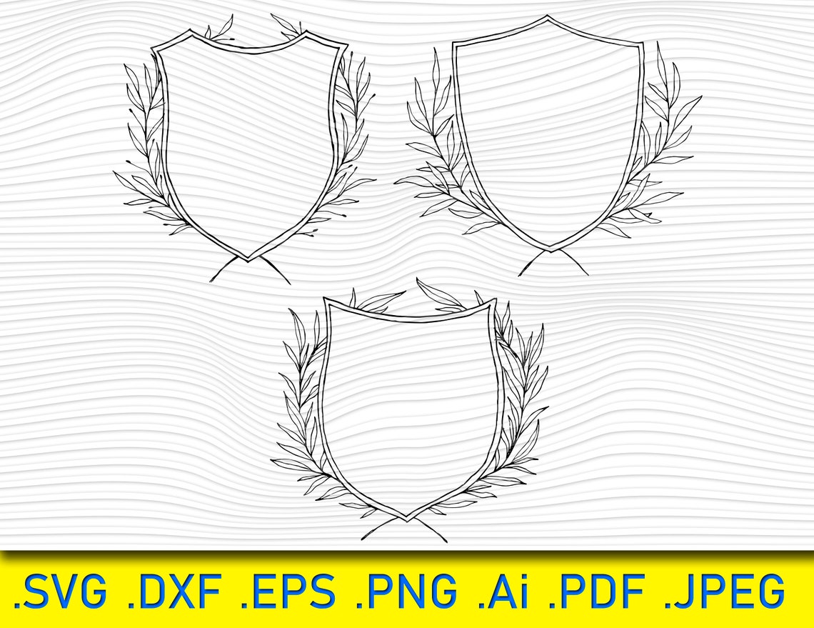 Three Crests With Laurels Wedding Design Coat of Arms - Etsy