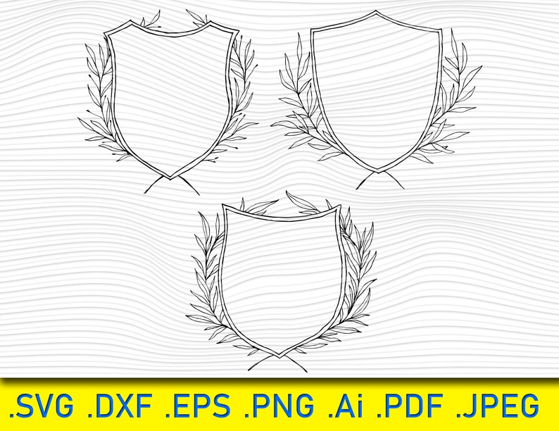 Laurel Crest SVG: Wedding Coat of Arms Emblem (digital Files) - Etsy