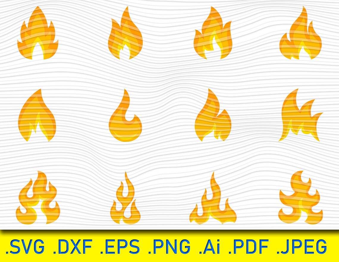 Fire Svgflames Svgflame Svgfire Silhouettefire Dxffire - Etsy
