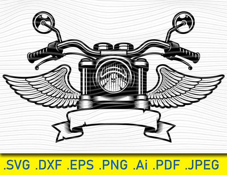 Motorcycle With Wings Ribbon Grange Svg Motorcycle Svg - Etsy UK