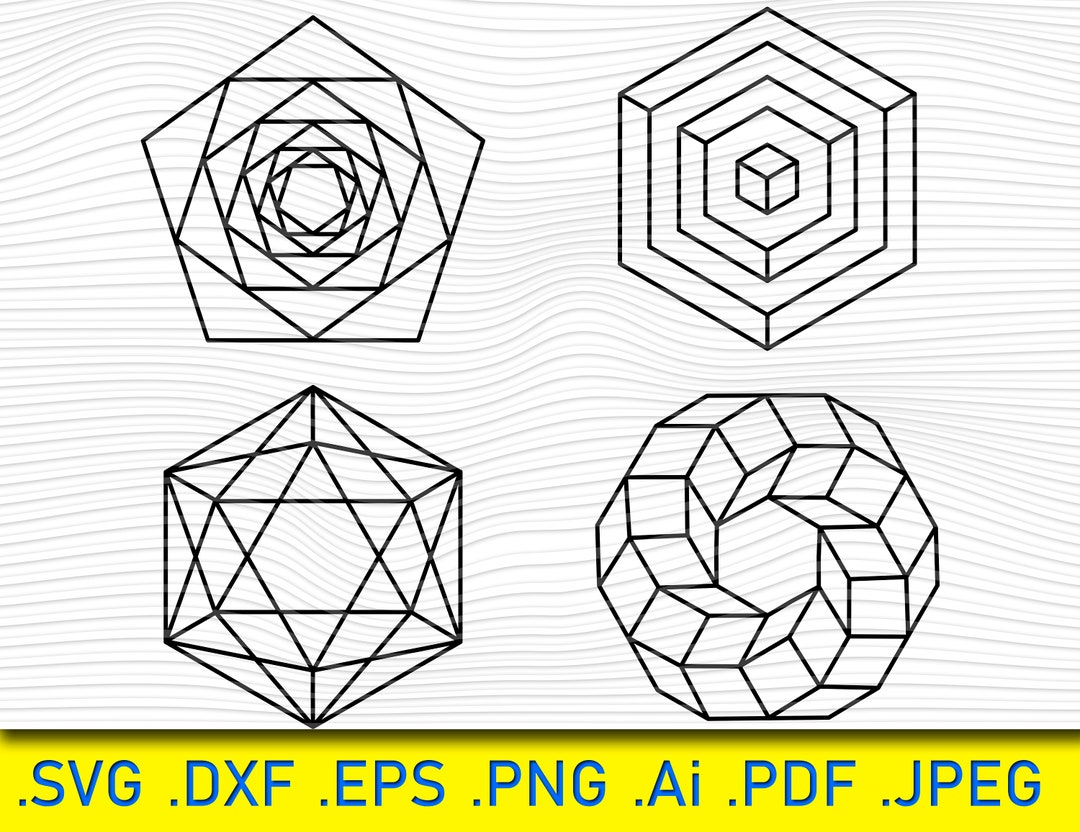 Silhouette Vector Mystical Set . Magic Geometric Shapes. Svg , Dxf ...