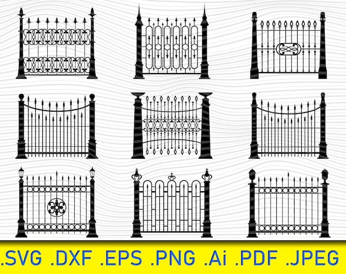 Vintage Iron Gate SVG DXF Bundle – CNC Plasma & Laser Cut Gate Designs ...