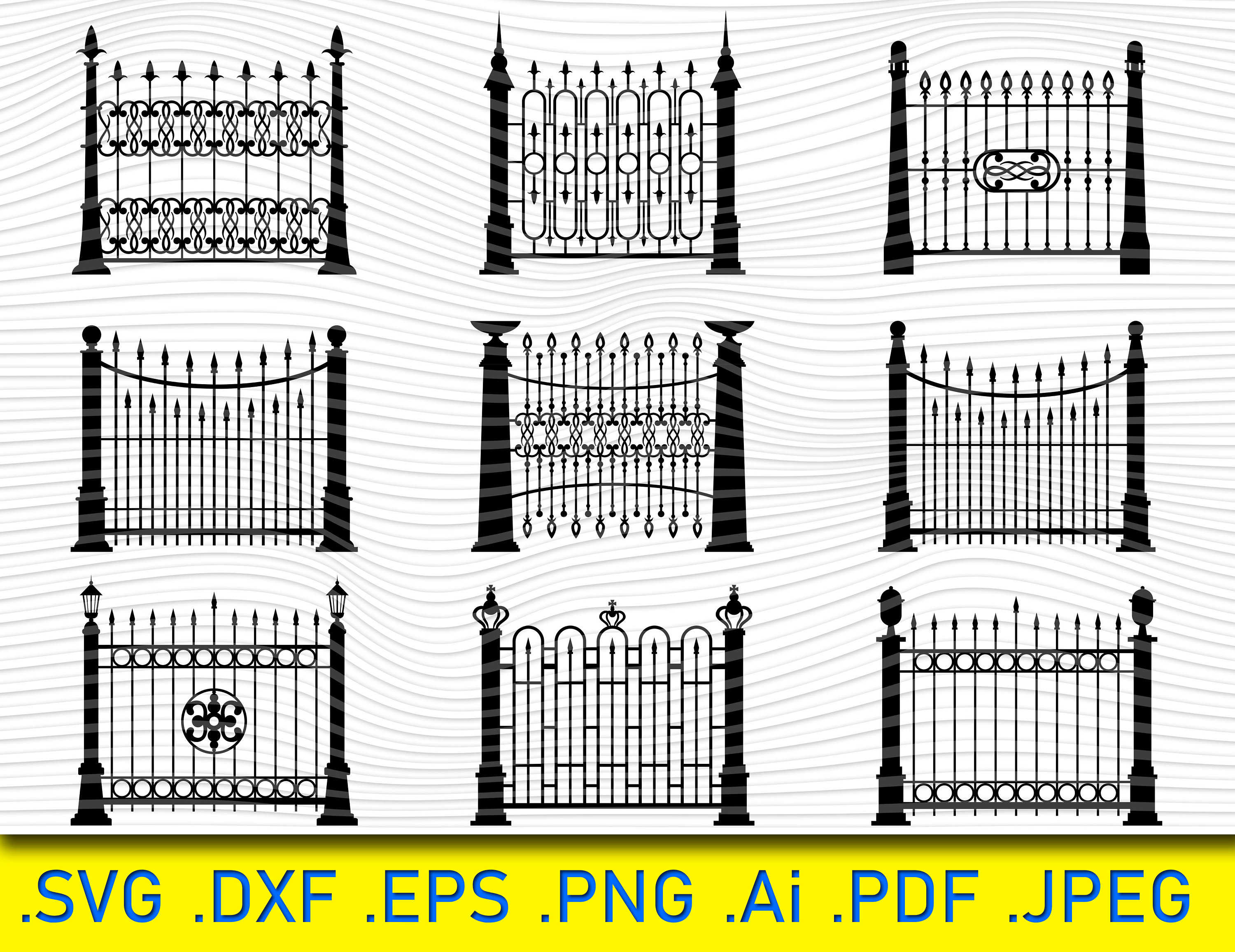 Iron Gates Fences Gate Svg Clip Art Fence Digital Cut File | Etsy