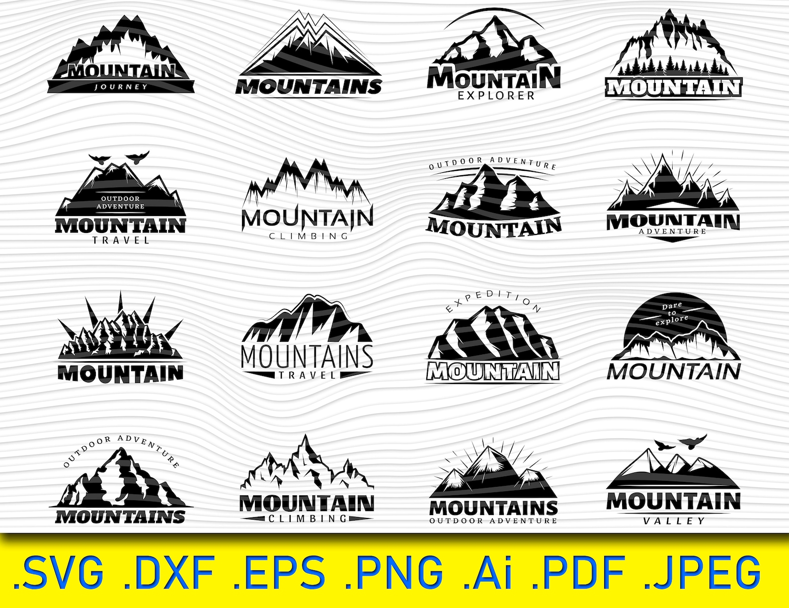 16 Mountains Logotypes Mountain Svg Bundle Mountain Svg - Etsy