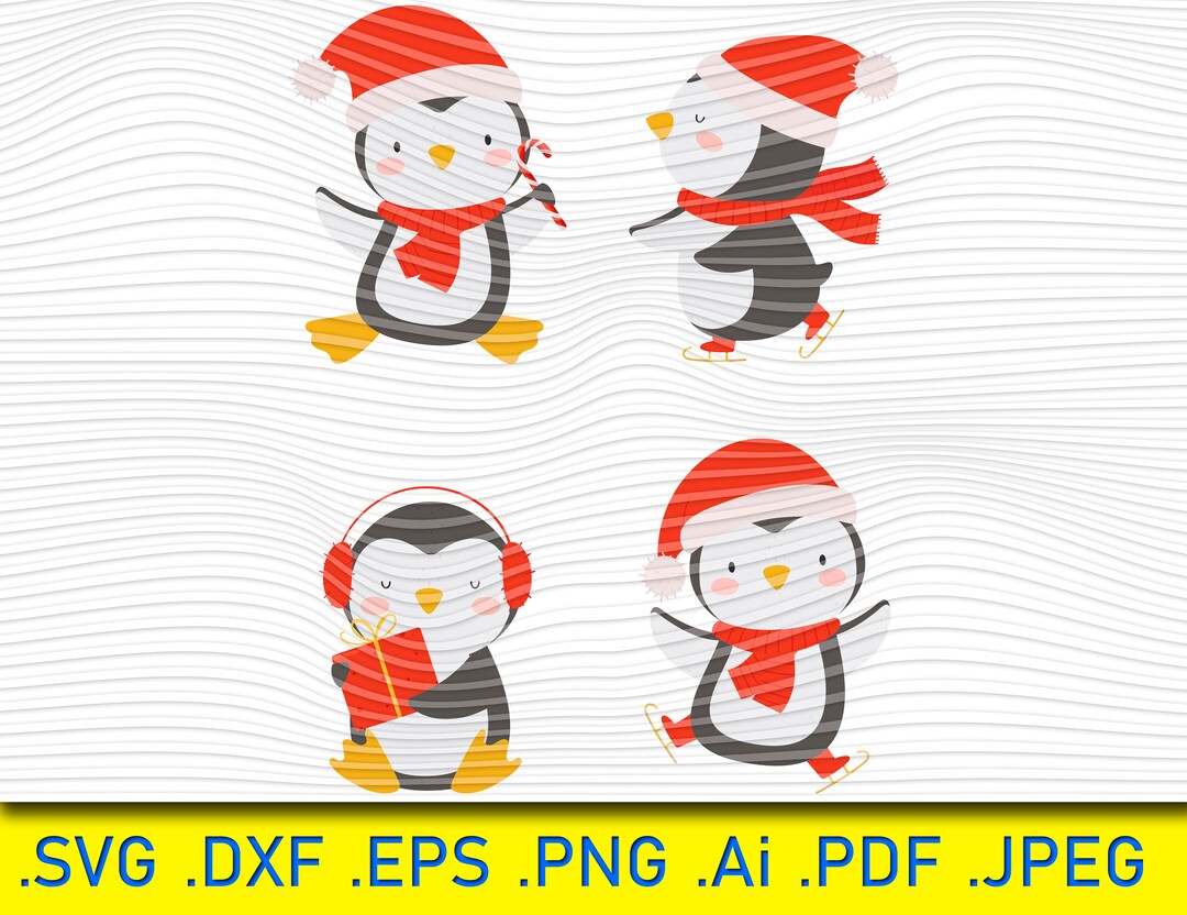 Penguin SVG Christmas Penguins SVG File Cute Penguins SVG Penguins ...