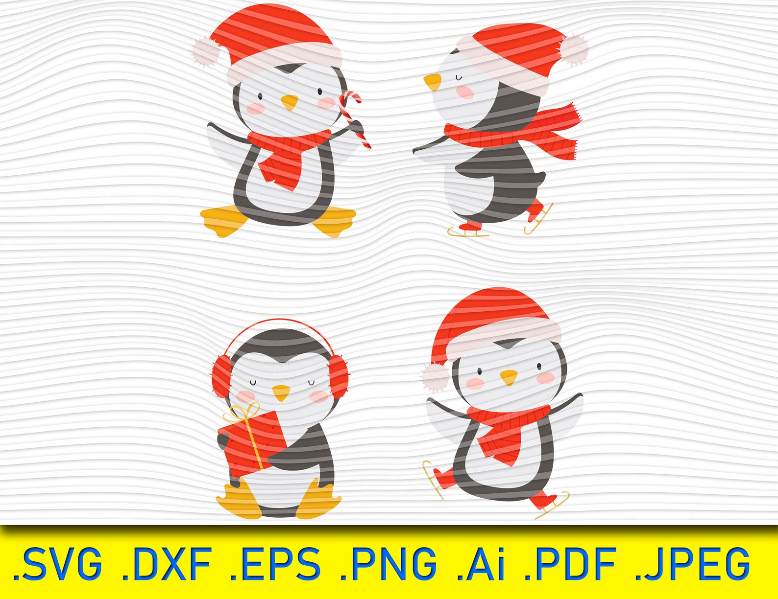 Penguin SVG Christmas Penguins SVG File Cute Penguins SVG - Etsy