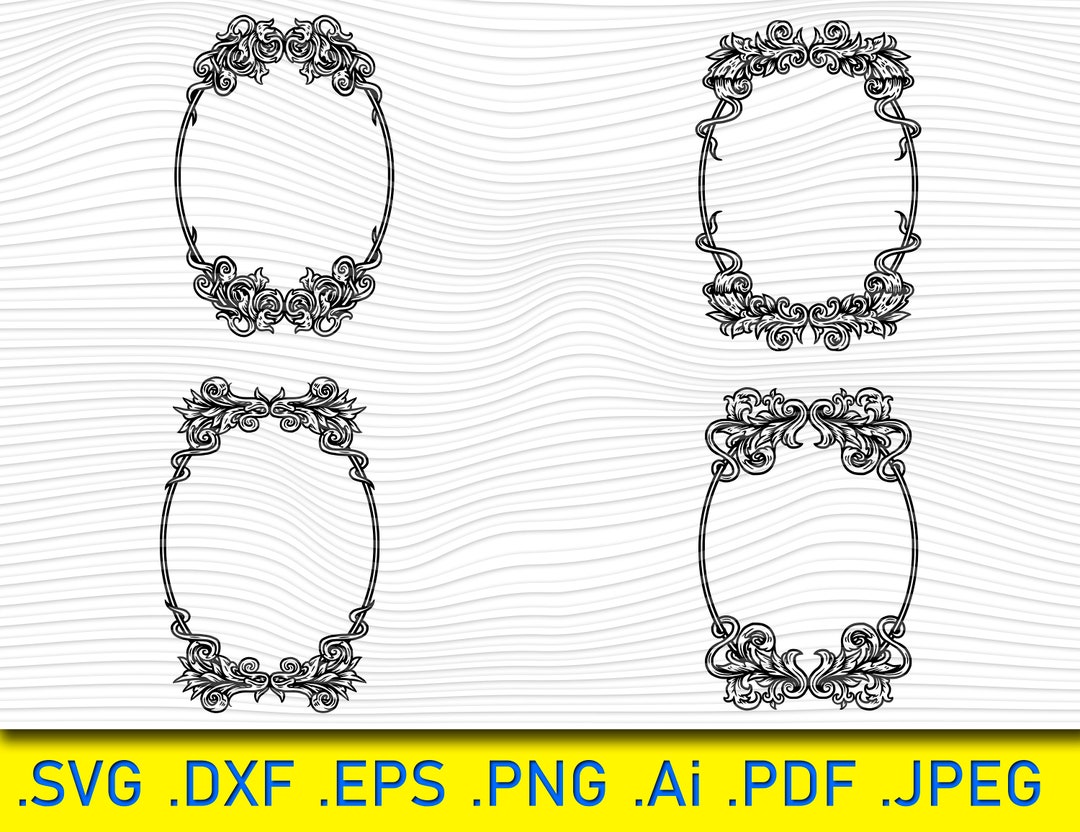 Vintage Oval, Ornamental Frame, Oval Frame Svg, Frame Svg, Monogram ...