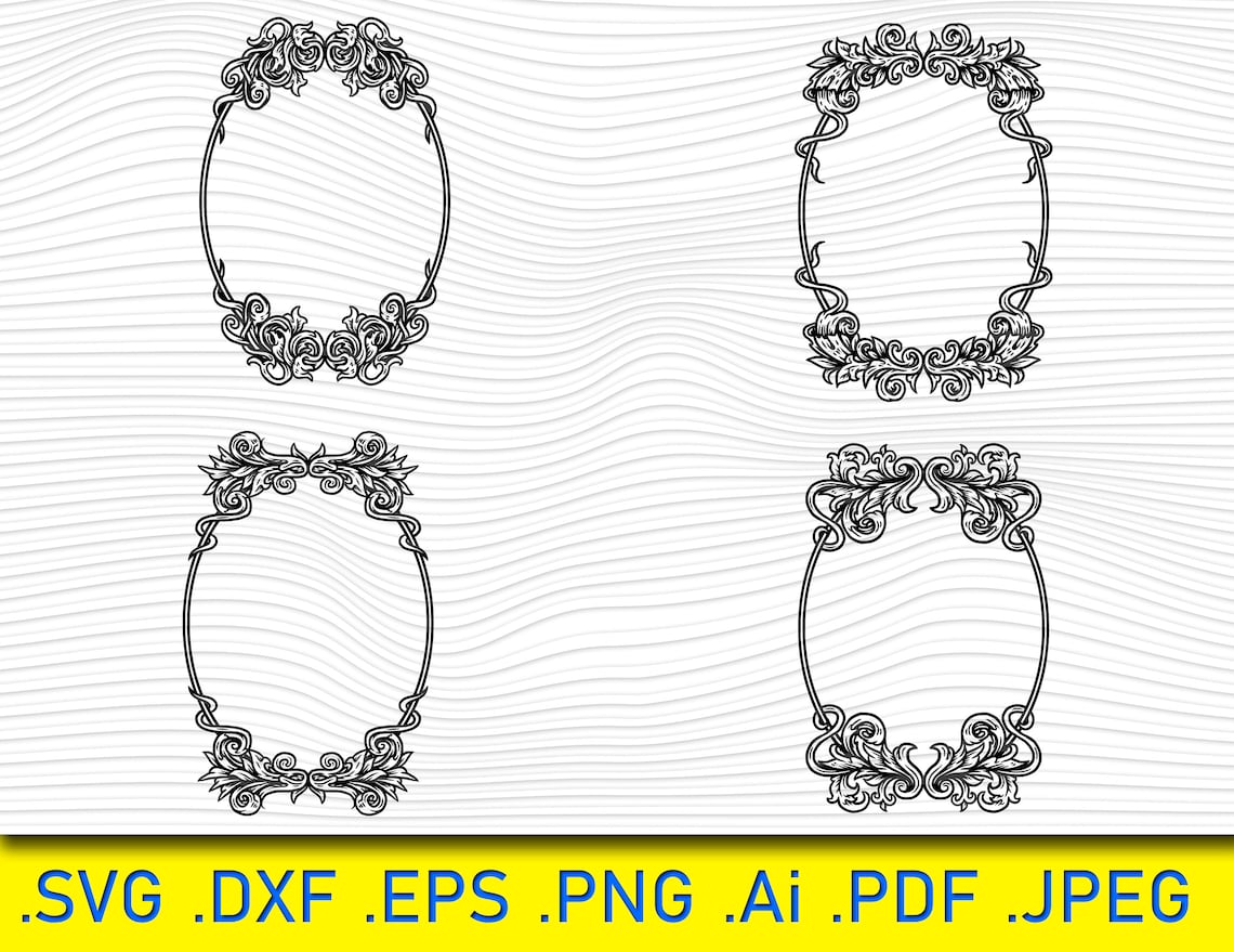 Vintage Oval Ornamental Frame Oval Frame Svg Frame Svg | Etsy