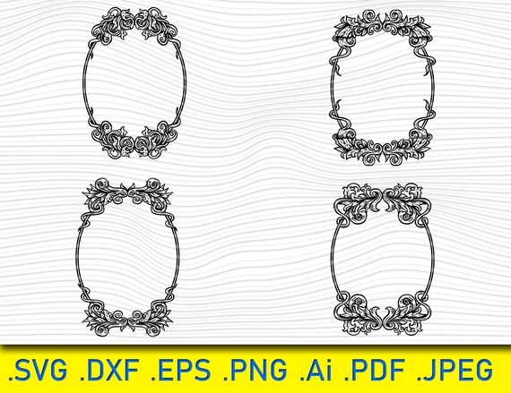 Vintage Oval Ornamental Frame Oval Frame Svg Frame Svg | Etsy