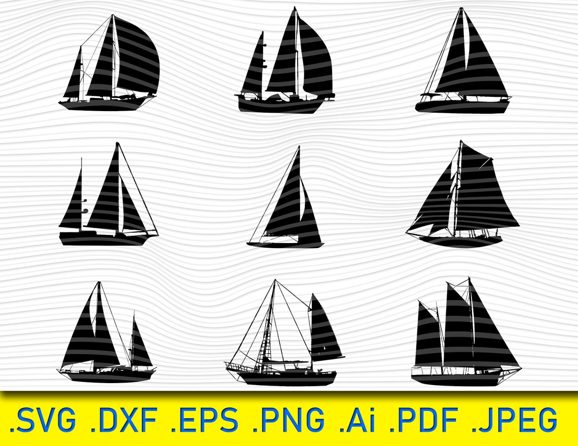 Sailboats Collection, Sailboat Svg Bundle, Nautical SVG, Ship SVG ...