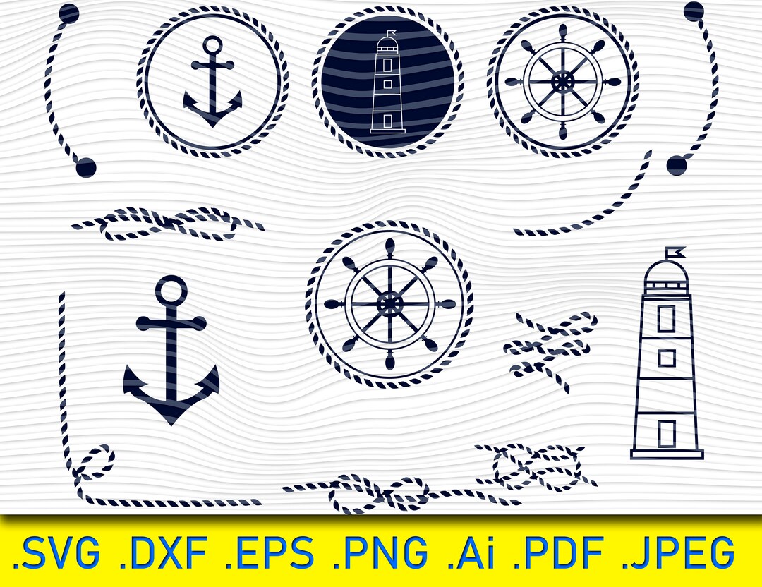 17 Nautical Marine, Nautical SVG Bundle, Nautical SVG, Nautical Clipart ...