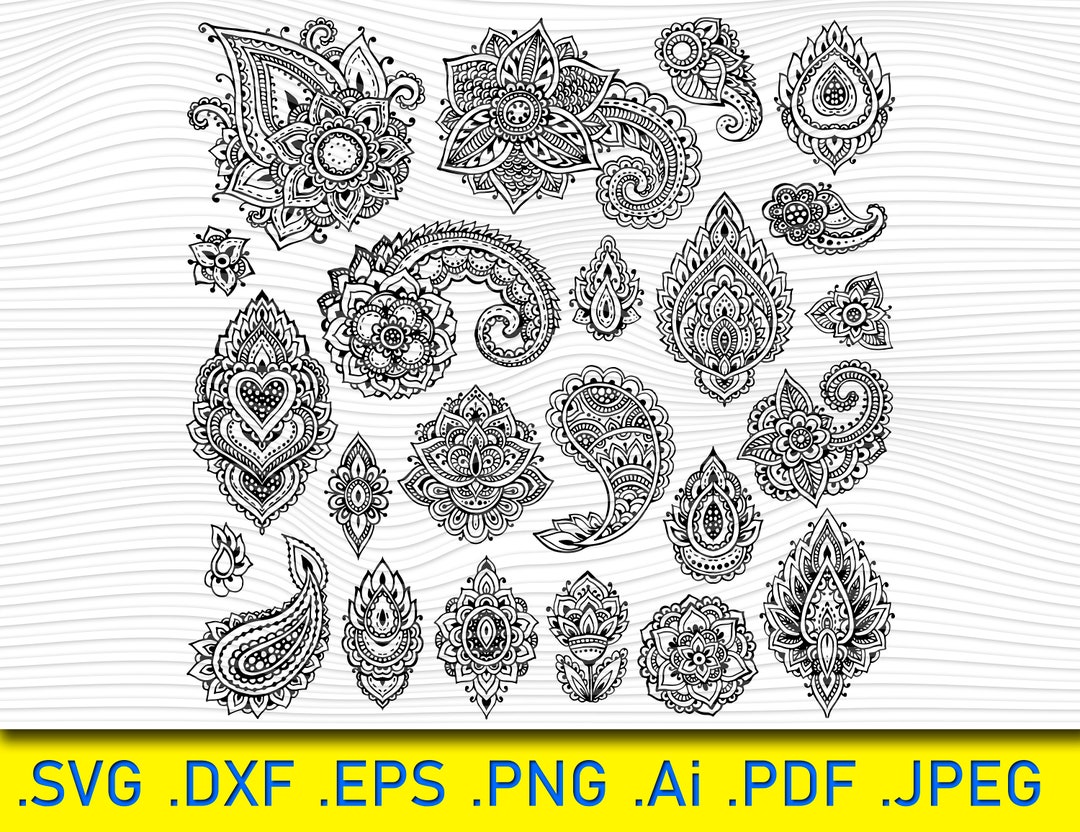 Mehndi Svg File, Mehndi Flower Svg, Henna Drawing Svg, Flower Mehndi ...