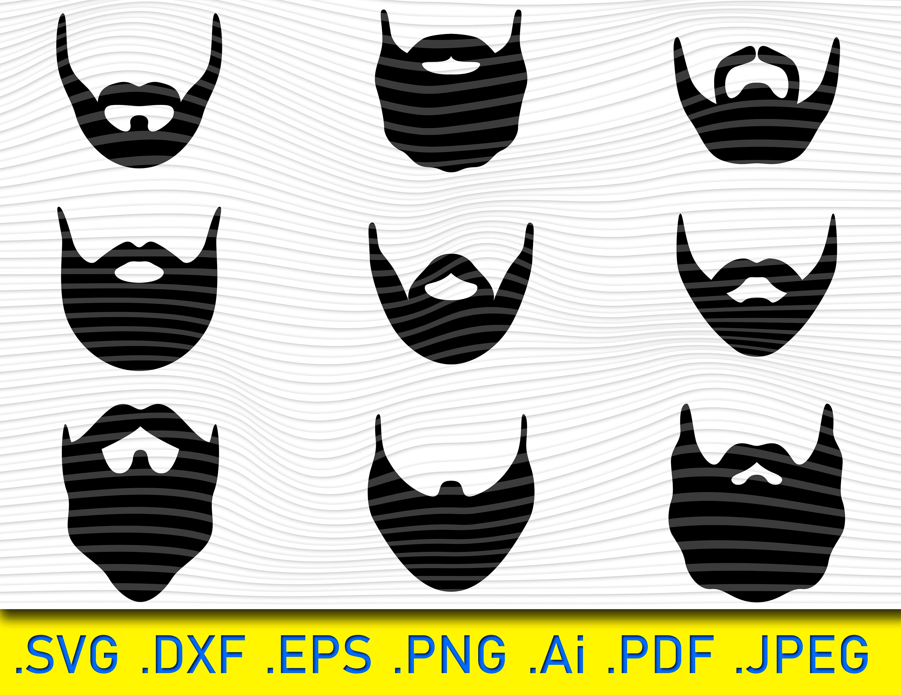 Beard Svg Bundle Long Beard Svg Beard Clilpart Hipster Svg | Etsy